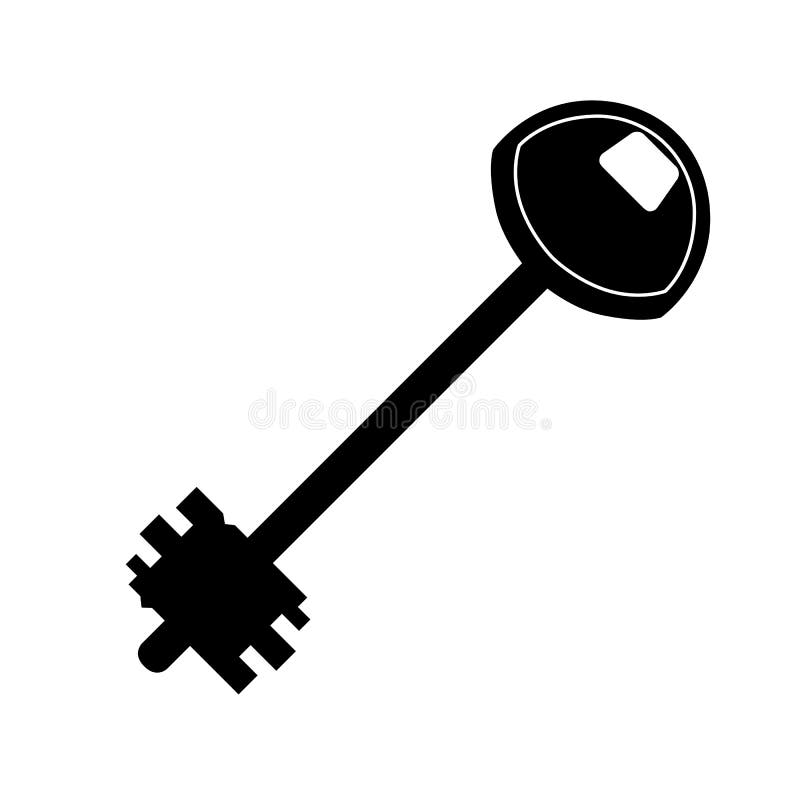 Lock key black silhouette stock vector. Illustration of design - 171896711