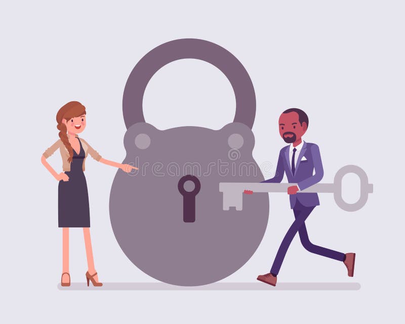 Lock and Key, Business Problem and Solution Stock Vector - Illustration ...