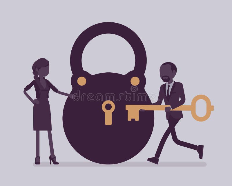 Lock and Key, Business Problem Solving and Decision Making Stock Vector ...