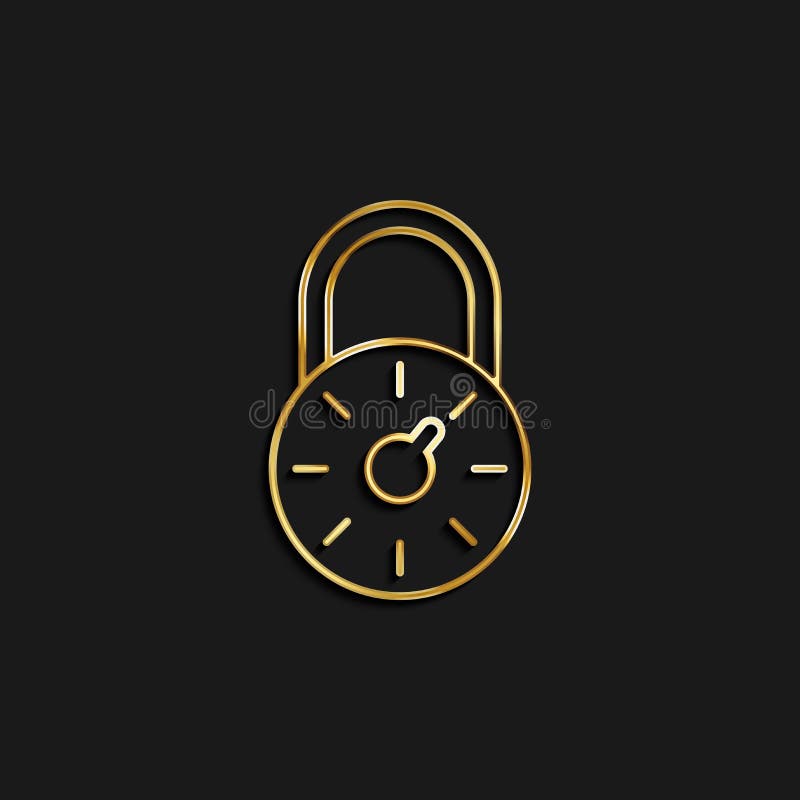 Lock, Key, Code Gold Icon. Vector Illustration of Golden Particle ...