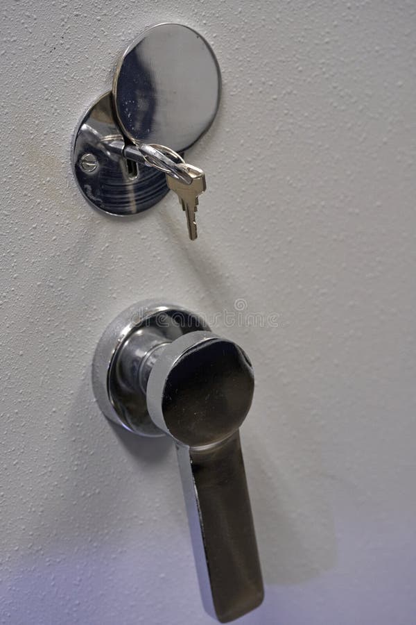 Lock and Key on the Door of a Safe Stock Photo - Image of safe, close ...