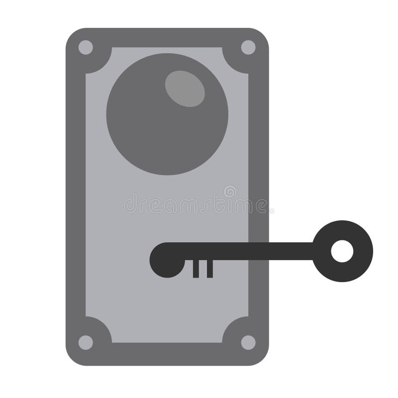 Lock with Key Flat Illustration Design Stock Vector - Illustration of ...