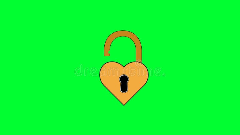 Lock Key Green Screen Animation. Open Lock with a Key and Unlocking ...