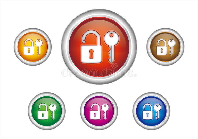 Lock and key icon stock vector. Illustration of light - 10357423