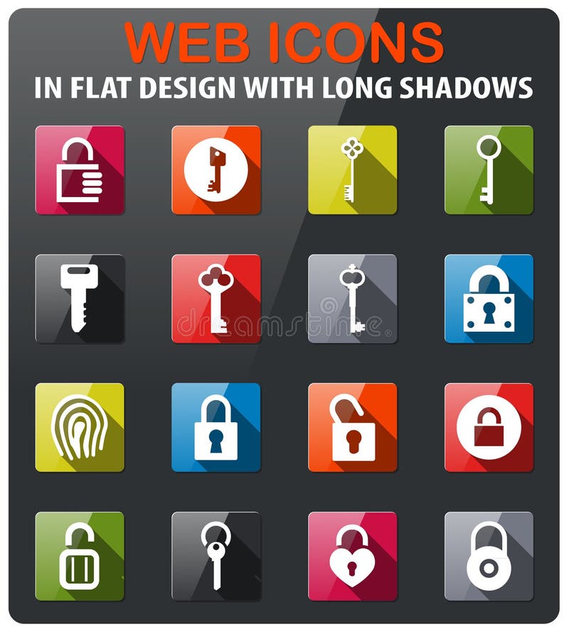 Lock and key icon set stock illustration. Illustration of coded - 88442507