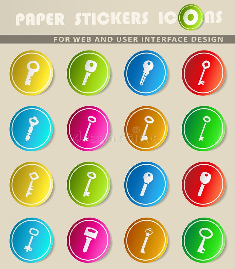 Lock and key icon set stock illustration. Illustration of door - 88818108