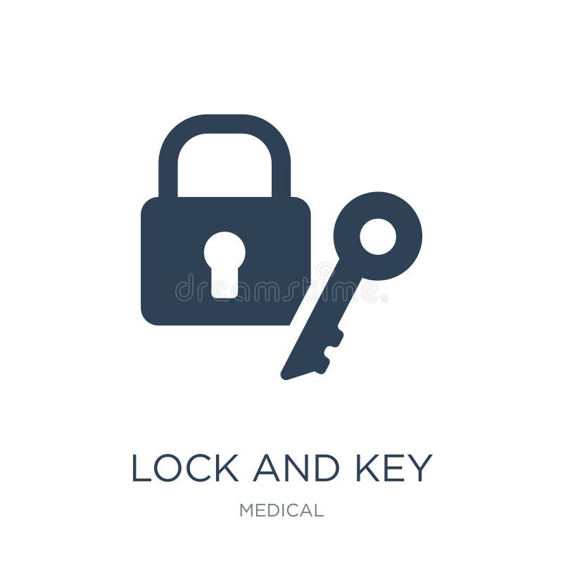 Lock and Key Icon in Trendy Design Style. Lock and Key Icon Isolated on ...