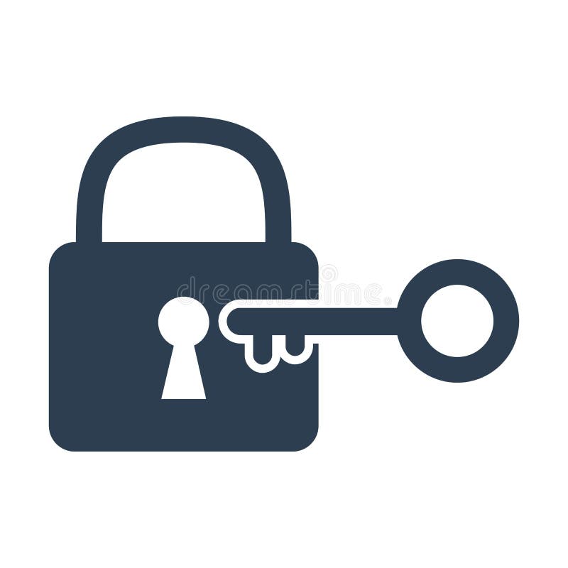 Lock Icon on White Background. Stock Illustration - Illustration of ...