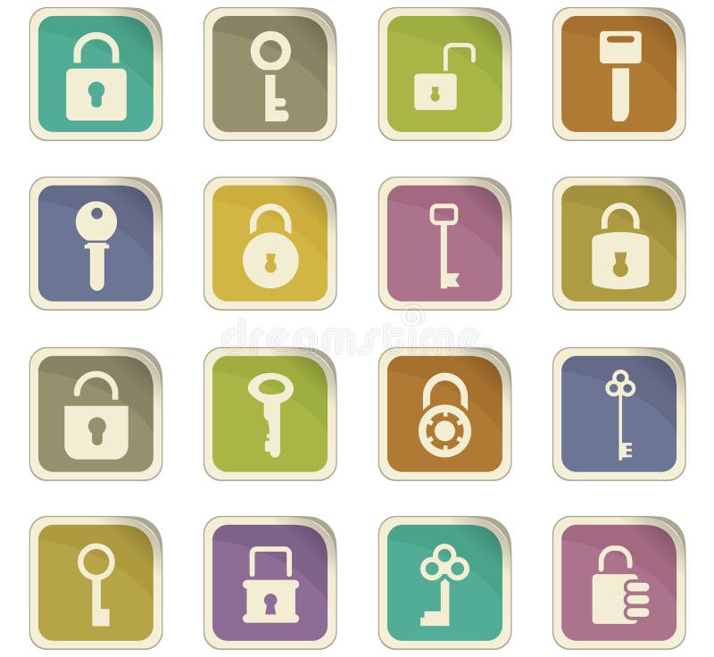 Lock and Key icons set stock illustration. Illustration of security ...