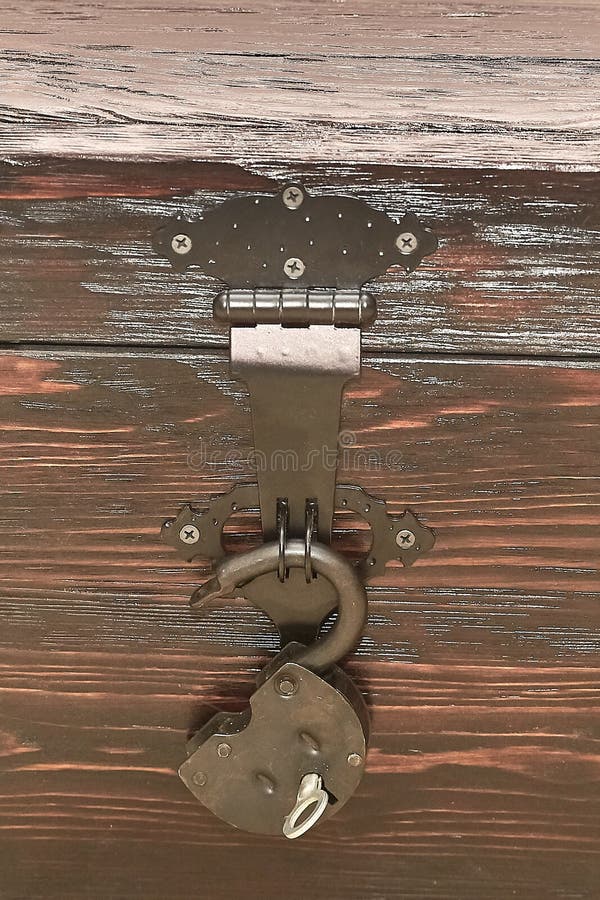 Lock with Key Inserted. Reliable Security. Retro. Stock Image - Image ...