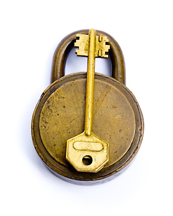 The Lock and the Key Isolated Over White Stock Image - Image of ...