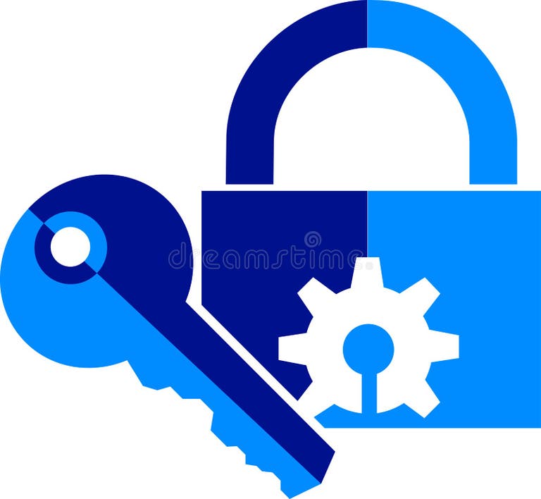 Lock and key logo stock vector. Illustration of open - 21786801