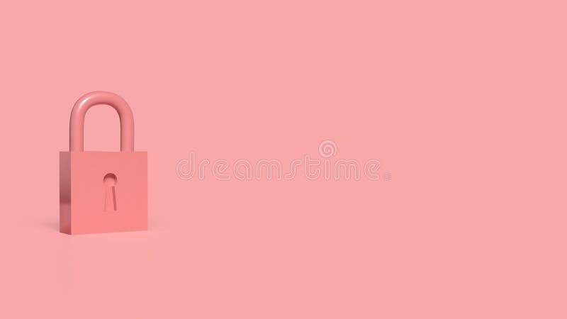 The Lock Key on Pink Color Background for Security Concept 3d Rendering ...