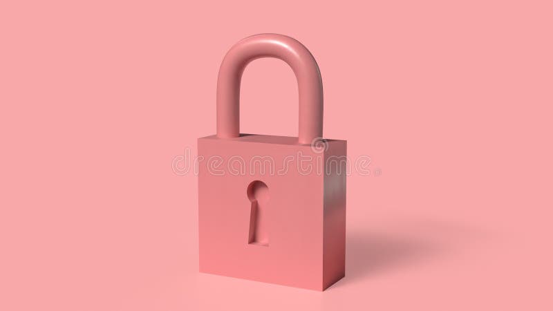 The Lock Key on Pink Color Background for Security Concept 3d Rendering ...