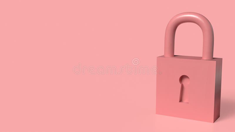 The Lock Key on Pink Color Background for Security Concept 3d Rendering ...