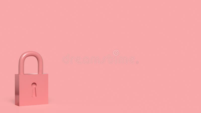 The Lock Key on Pink Color Background for Security Concept 3d Rendering ...