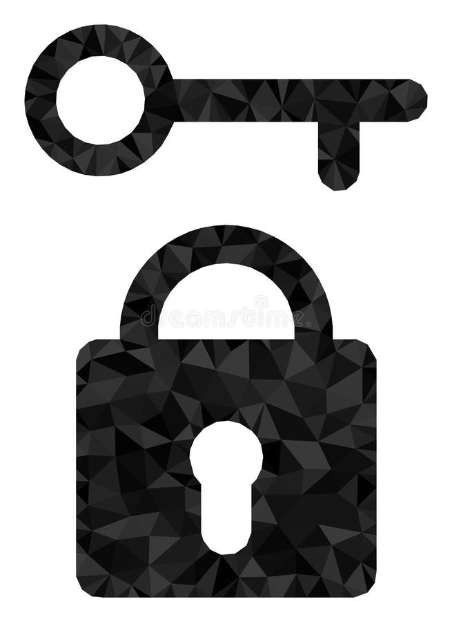 Low Poly Lock on a Chain. B Locking Data Stock Vector - Illustration of ...