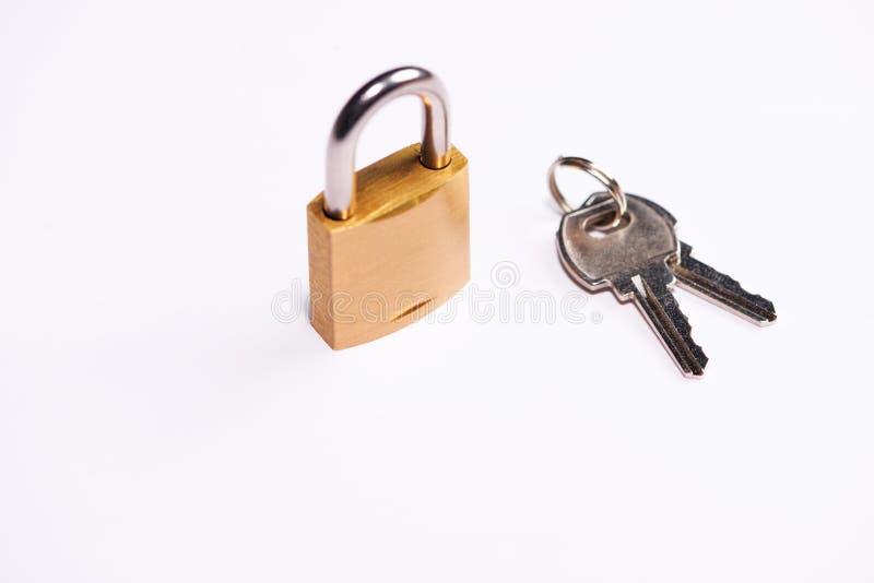 The Lock and Key on Table Top Stock Image - Image of unlock, smartphone ...