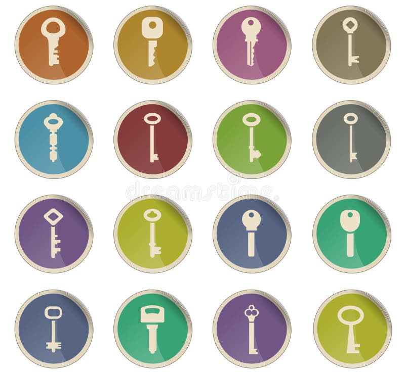 Lock and key icon set stock vector. Illustration of secured - 123509076
