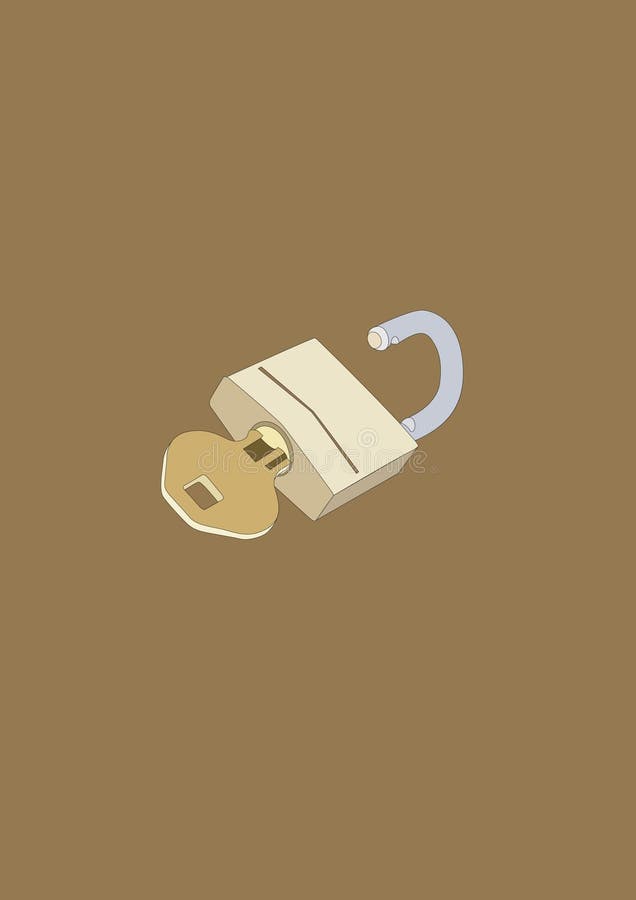 Lock with Key. Vector Illustration Decorative Design Stock Vector ...