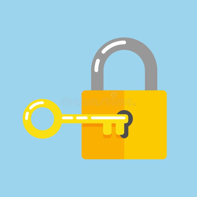Comic Cartoon Padlock And Key Stock Illustration - Illustration of lock ...