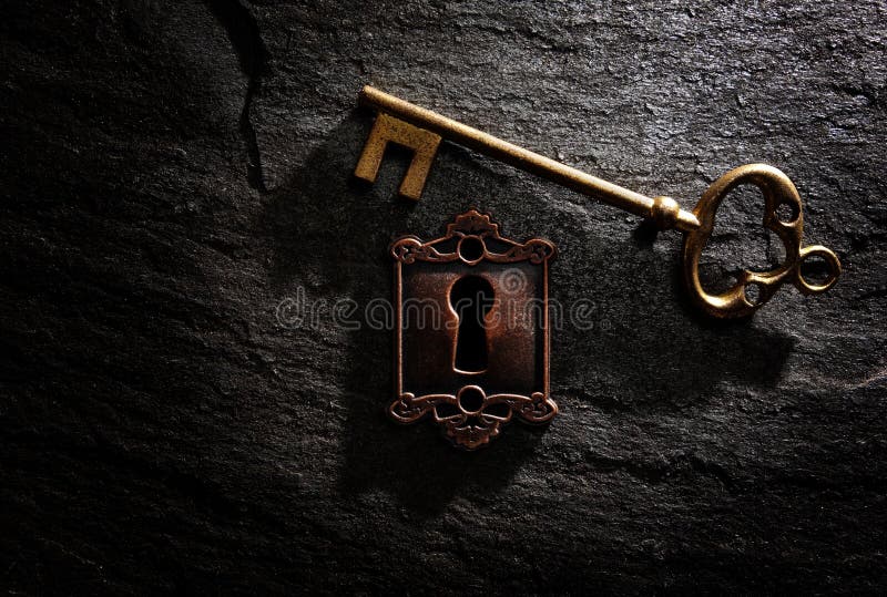 Lock and key stock image. Image of keyhole, door, golden - 114016955