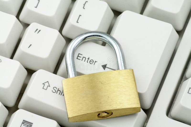 Lock and keyboard stock photo. Image of communicate, stop - 1599862