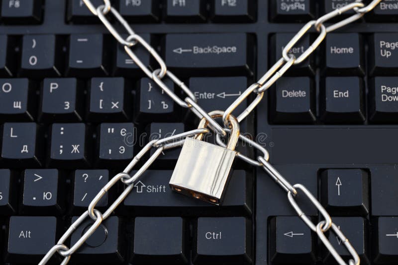 Computer Keyboard And Chains Stock Photo - Image of isolated, concept ...
