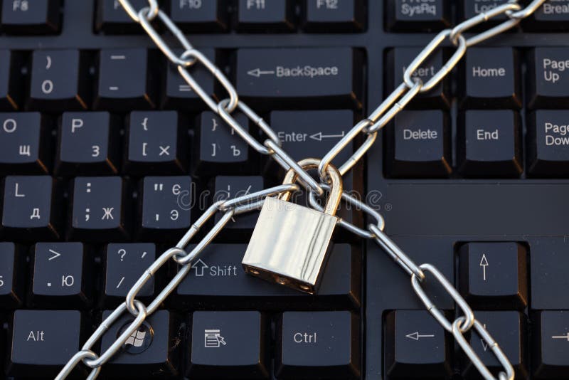 Lock and keyboard stock photo. Image of keyboard, padlock - 46269720