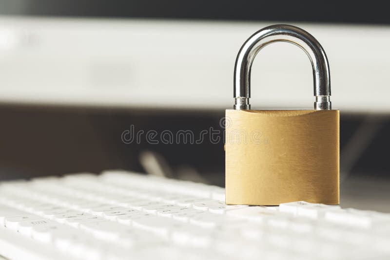 Lock on keyboard stock image. Image of notebook, business - 144438849