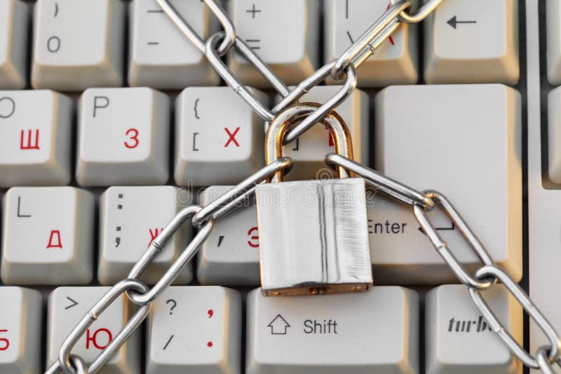 Lock and keyboard stock image. Image of close, white - 46269971