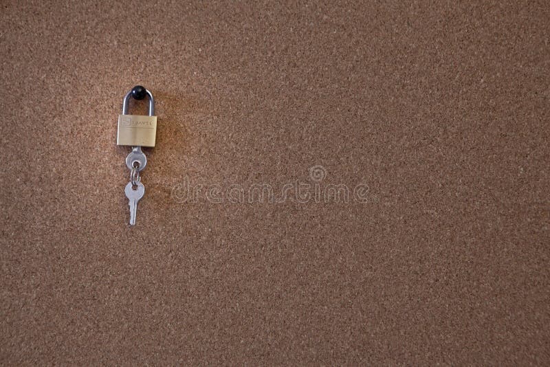 Lock on a cork board stock image. Image of green, interior - 90366877