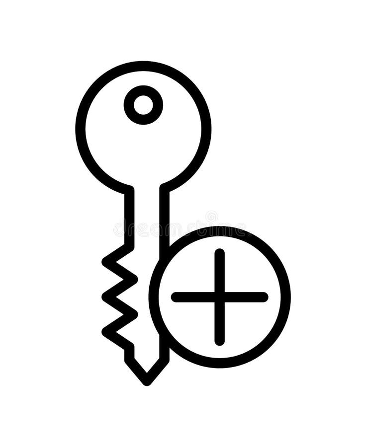 Lock and Keys Flat Line Icon. Outline Sign for Mobile Concept and Web ...