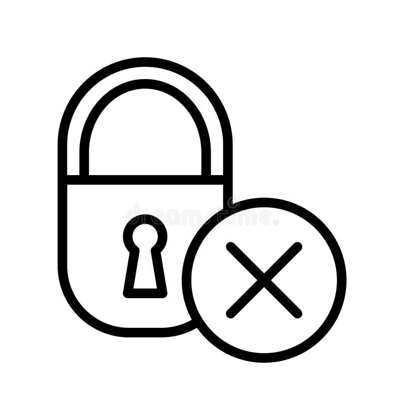 Lock and Keys Flat Line Icon. Outline Sign for Mobile Concept and Web ...