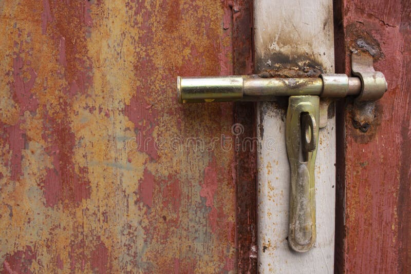 Lock Knob with Rusty Doors and Metal Stock Image - Image of knocker ...