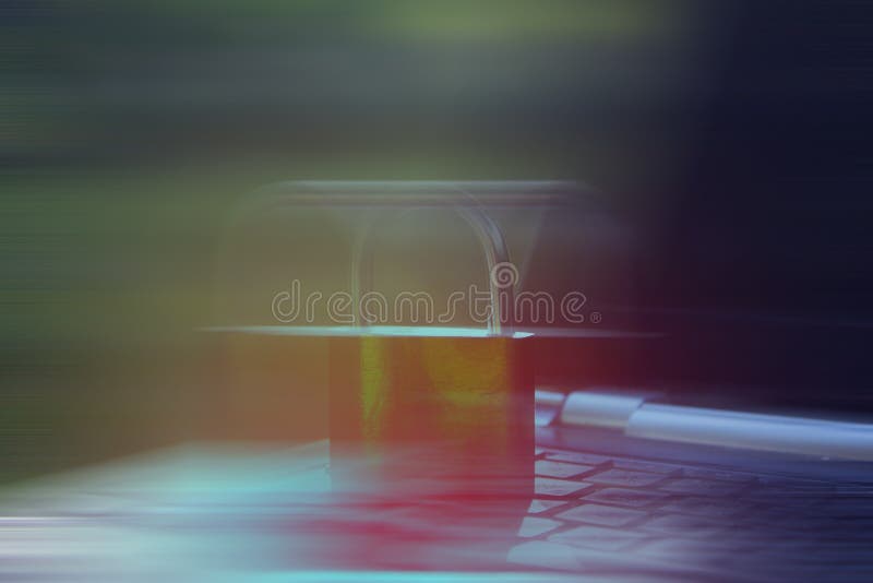 Lock on Laptop As Computer Protection and Cyber Safety Stock Image ...
