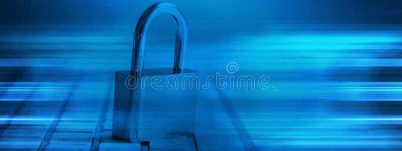Lock on Laptop As Computer Protection and Cyber Safety Stock Image ...