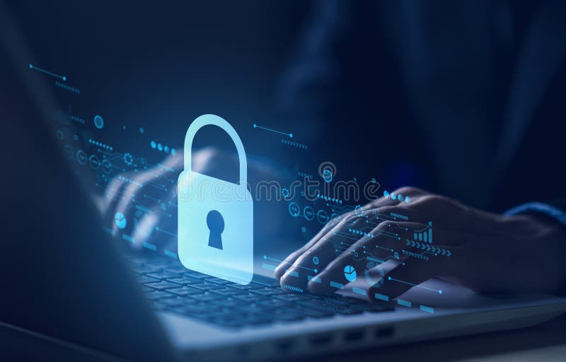 Lock on Laptop. Cyber Security. Data Protection Information. Encryption ...