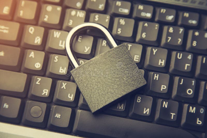 Lock on computer stock photo. Image of computer, equipment - 109488764