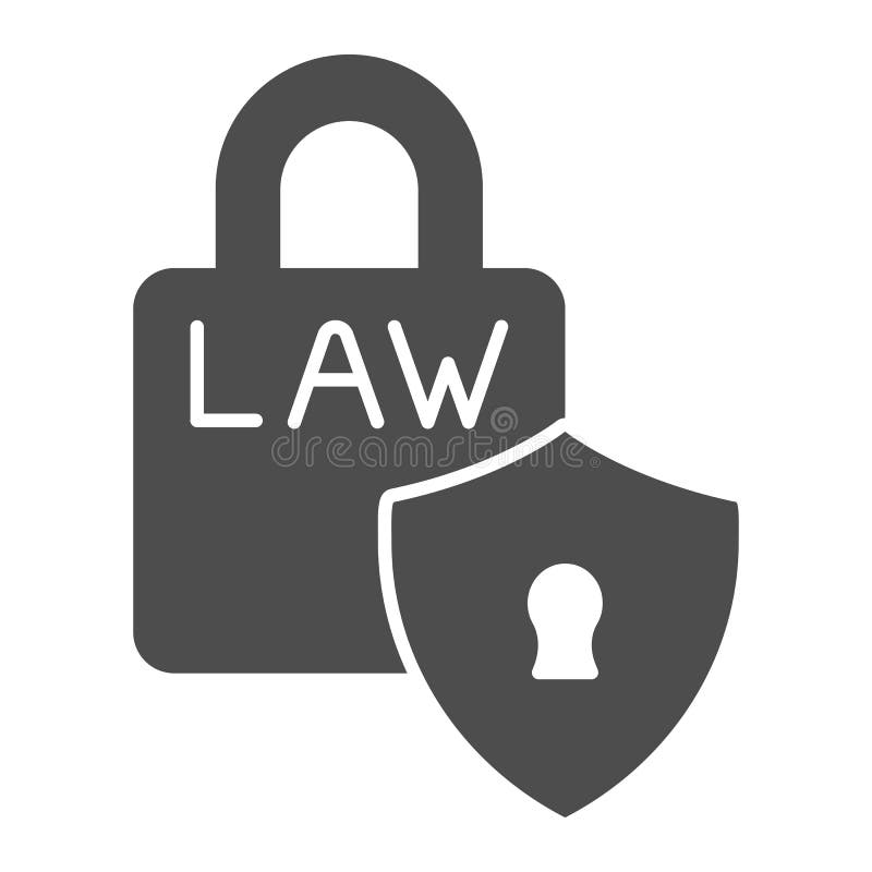 Lock Law Solid Icon. Protection Vector Illustration Isolated on White ...