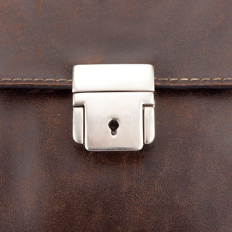 Lock on Leather Business Case Stock Image - Image of briefcase ...
