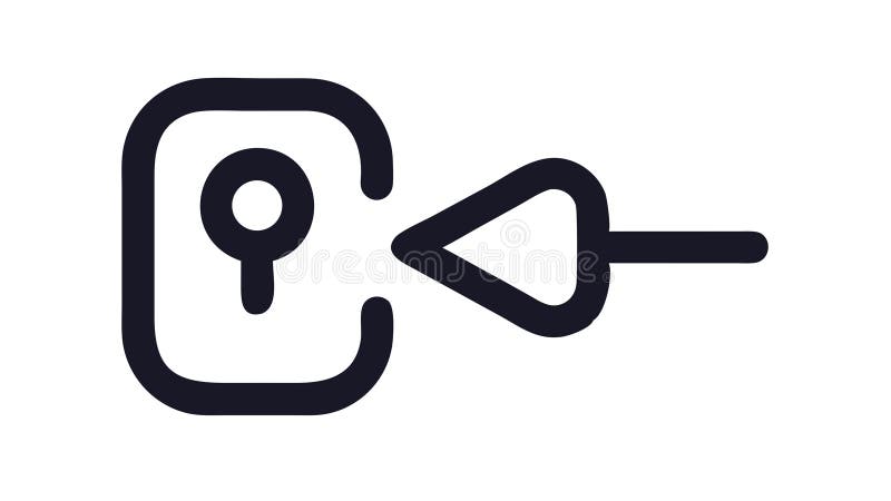 Lock with Left Arrow Icon, Representing Unlock Action or Access, Vector ...