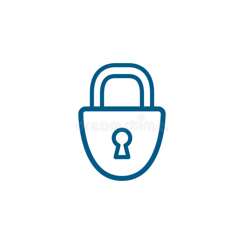 Lock Icon on Blue Background. Blue Flat Style Vector Illustration Stock ...