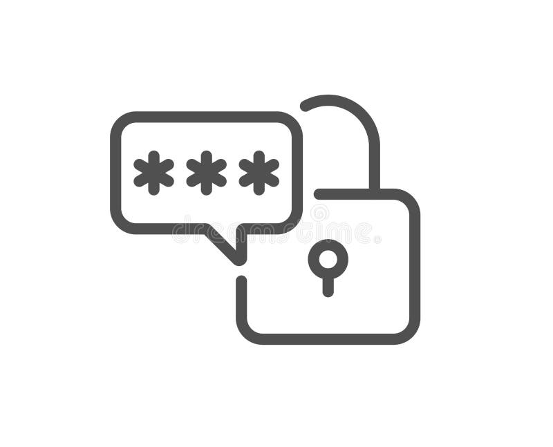 Lock Line Icon. Padlock Password Sign. Vector Stock Vector ...