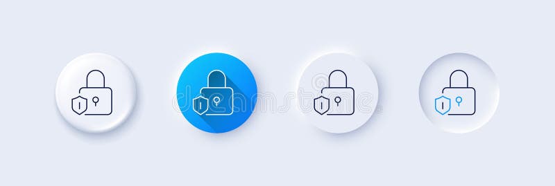 Lock Line Icon. Padlock Protection Sign. Line Icons. Vector Stock ...