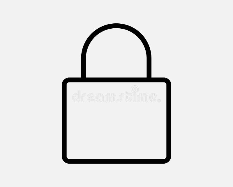 Lock Line Icon Security Secure Safety Padlock Access Privacy Protection ...