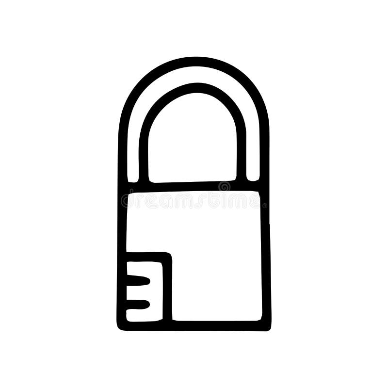 Outline Lock Vector Icon. Isolated Black Simple Line Element ...