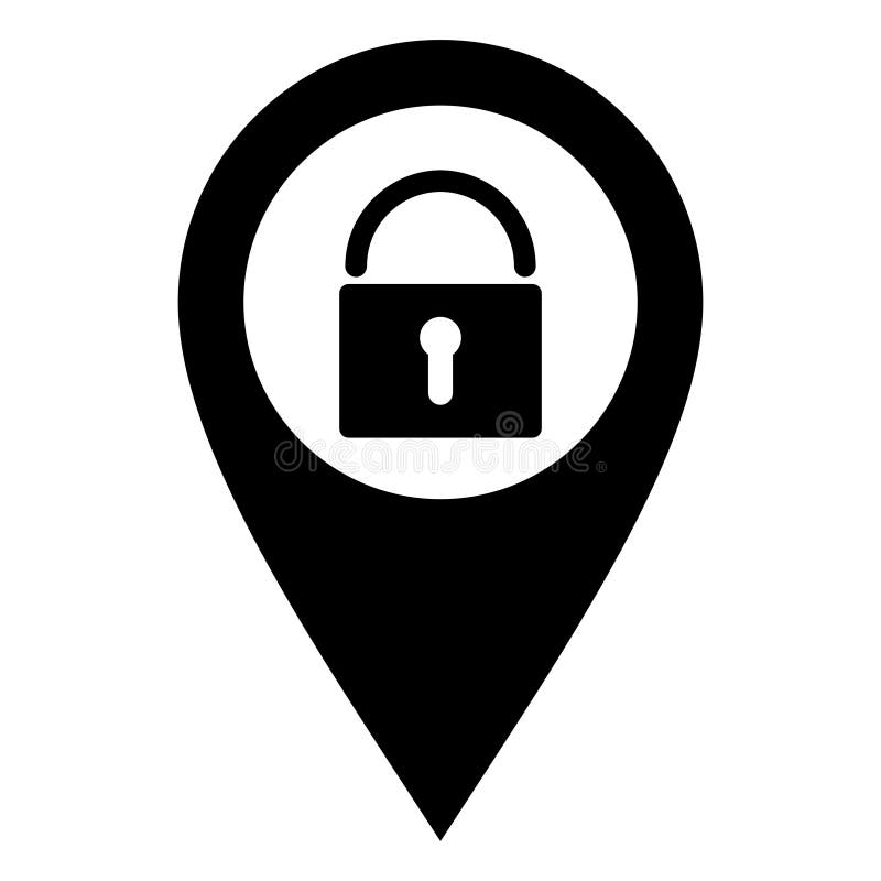 Lock and Location Pin As Vector Illustration Stock Vector ...