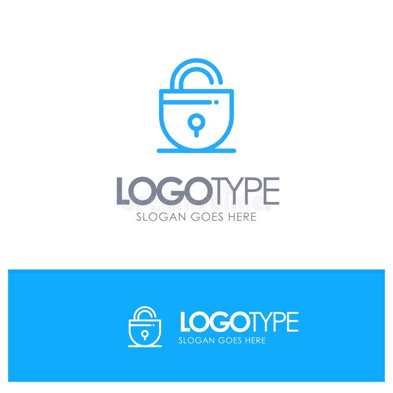 Lock, Locked, Security, Internet Blue OutLine Logo with Place for ...