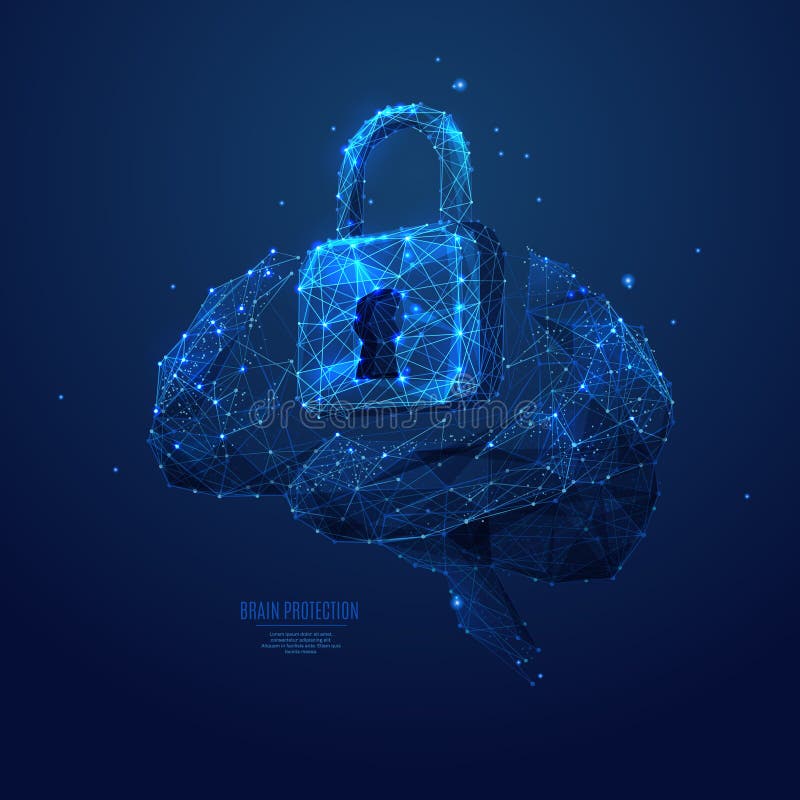 Brain. Low Poly Abstract Digital Human Brain. Neural Network. IQ ...